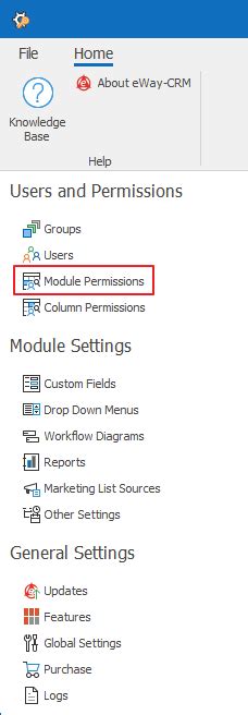 Hide Modules Customize EWay CRM The Best Outlook CRM Software