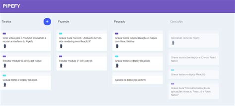 GitHub DerikDantas Pipefy Clone Clone básico da Dashboard do site Pipefy