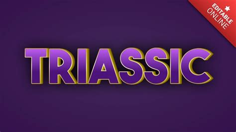 Triassic 3d Púrpura Y Dorado Generador De Efectos De Texto