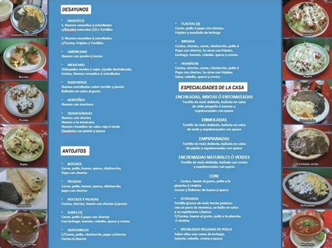 Menu At El Paisa Restaurant Ciudad Del Carmen