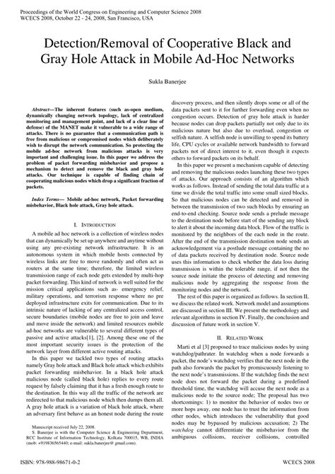 Pdf Detectionremoval Of Cooperative Black And Gray Hole Attack In Mobile Ad Hoc Networks