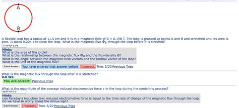 Solved A Flexible Loop Has A Radius Of Cm And It Is In Chegg