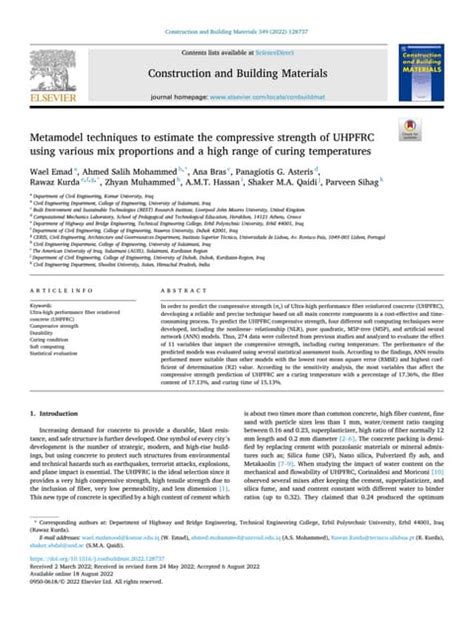 prediction of concrete materials compressive strength using surrogate