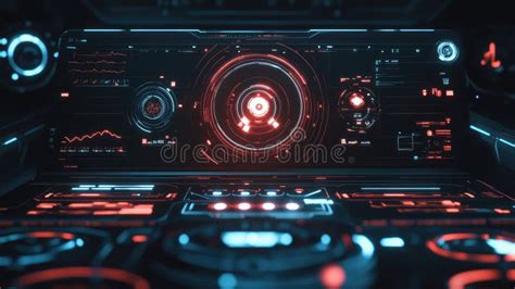 Futuristic Digital Control Panel Displaying Data And Virtual Interface