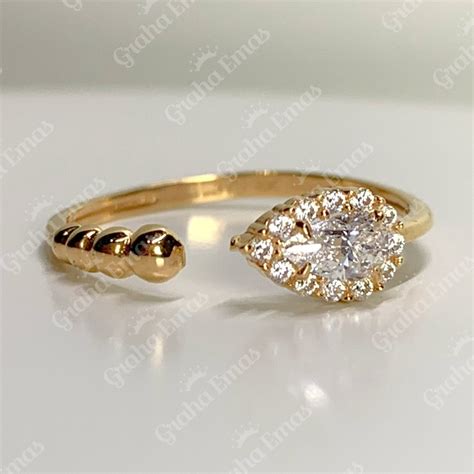 Jual Graha Emas Cincin Emas Kuning Bentuk Pear 8k Yellow Model Pear