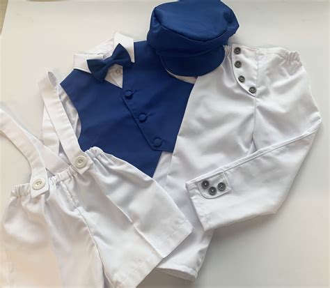 Костюм за кръщене светло синьо и бяло