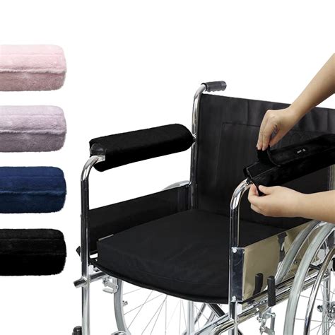 Cavendy Memory Foam Wheelchair Armrest Pads 2 Piece Set Velvet Cover