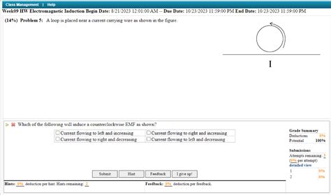 Solved Problem A Loop Is Placed Near A Current Chegg