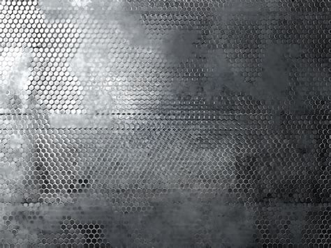 Seamless Grey Metal Hexagonal Mesh Pattern Design Premium Ai