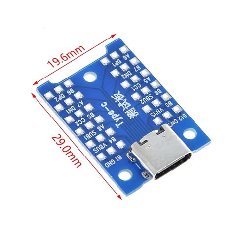 Buy Usb Type C Female Pcb Connector Breakout Module 12pin Online In