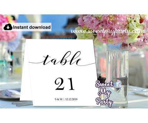 Calligraphy Table Numbers Printable Templatemodern Calligraphy Table Numbers Printable Template
