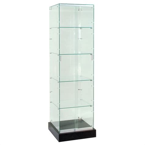 Retail Glass Display Case Frameless Glass Display Tower Unassembled