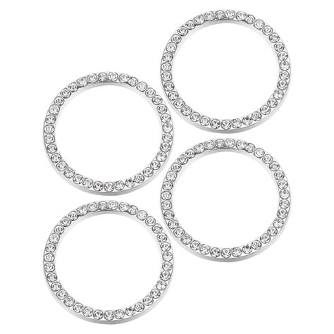 Raindrops 4pcs Engine Startstop Button Rhinestone Circles Decoration