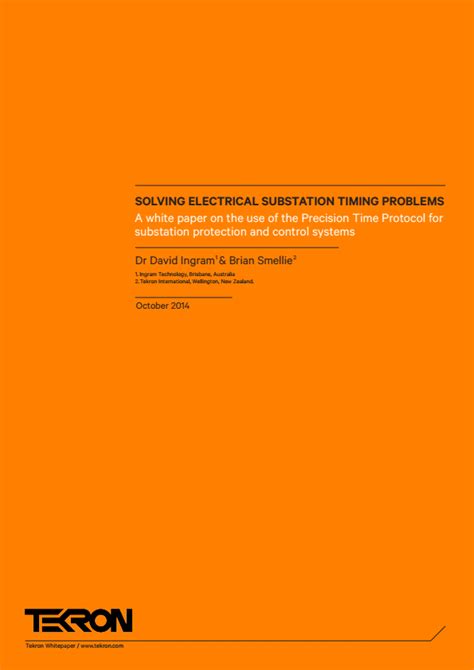 Synchronising Problems In Substation Protection And Automation Applications EEP