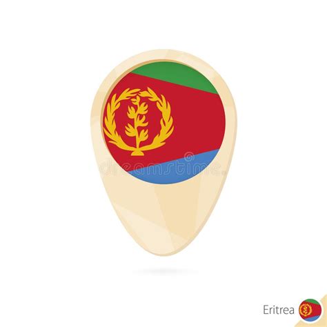 map pointer with flag of eritrea orange abstract map icon stock vector