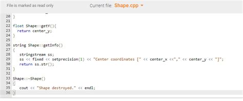 Solved Shape Class Shapeh Complete The Header Of Shape By