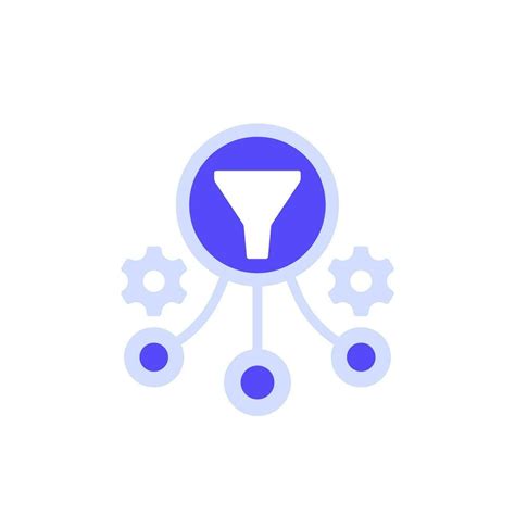 Data Filtering Icon With A Funnel And Gears 25713055 Vector Art At Vecteezy