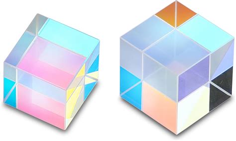 Set 2 Optical Glass X Cube Prism Rgb Dispersion Prism For Physics