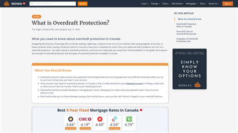 Overdraft Protection In Canada Wowaca