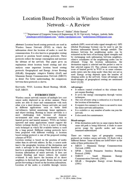 location based protocols pdf wireless sensor network computer network