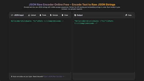 Json String Encoder Online Free Encode Escape Sequences Instantly