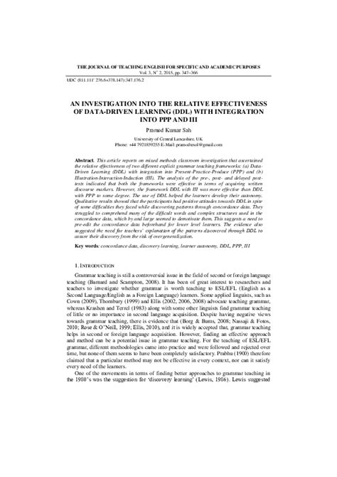 pdf an investigation into the relative effectiveness of data driven