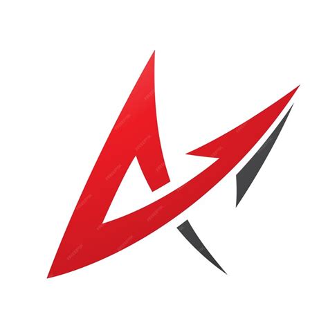 Premium Vector Spiky Arrow Shaped Letter A In Red And Black Colors