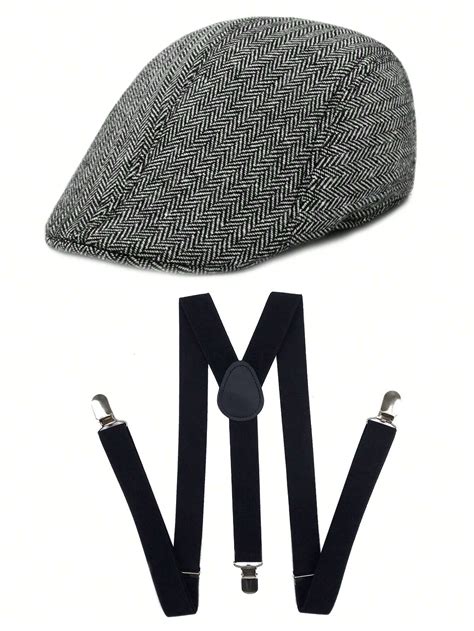 D Exceed 2pcs 1920s Men Costume Gatsby Gangster Costume Accessories Set 20s Roaring Fedora