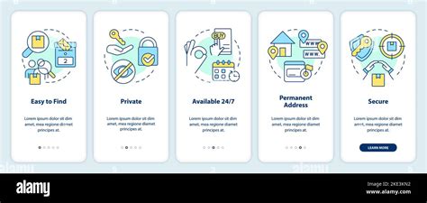 Using Post Office Boxes Benefits Onboarding Mobile App Screen Stock Vector Image And Art Alamy