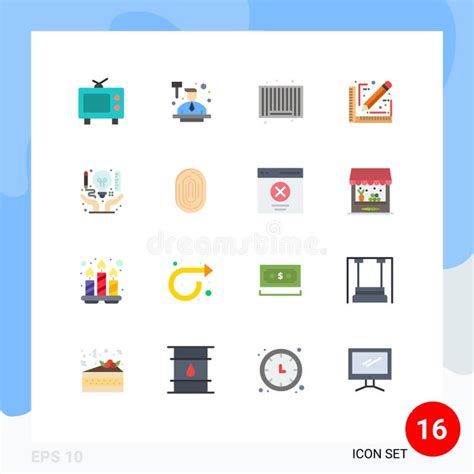 Set Of 16 Vector Flat Colors On Grid For Business Idea Product Sketch Design Stock Vector