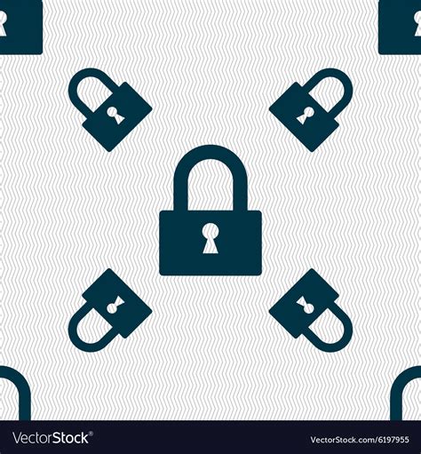 Lock Sign Icon Locker Symbol Seamless Pattern Vector Image