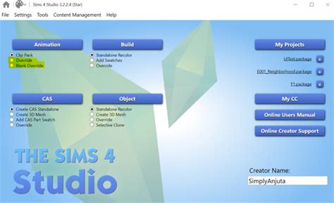 Updated Animation Override Options In New Sims 4 Studio Simplyanjuta
