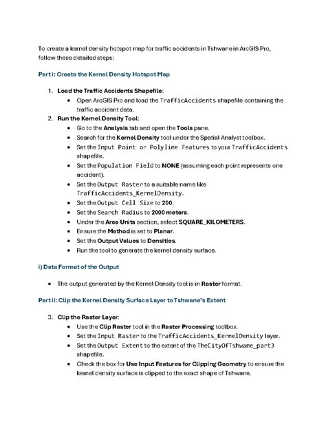 Kernel Density Map Instructions To Create A Kernel Density Hotspot Map For Traffic Accidents