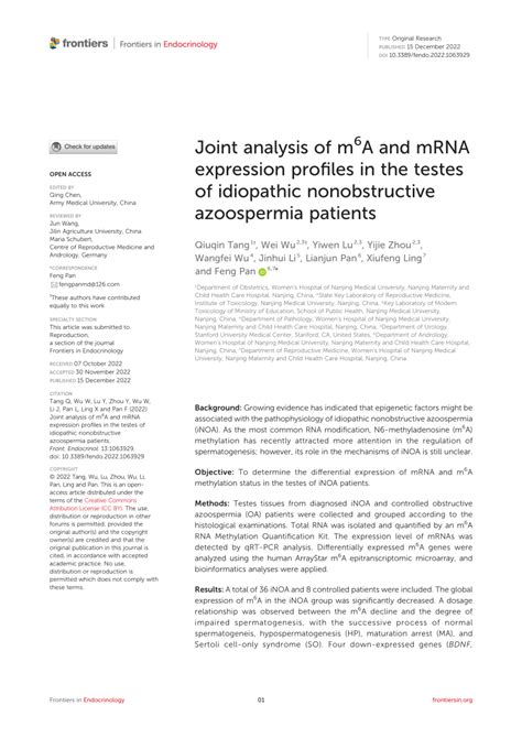 Pdf Joint Analysis Of Ma And Mrna Expression Profiles In The Testes