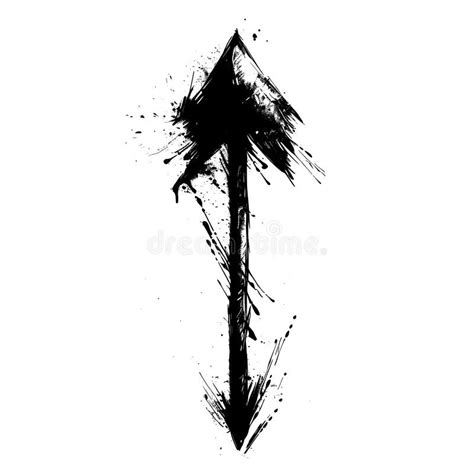 Simple Hand Drawn Arrow Pointing Upwards Was Created Using Rough Brush Strokes Stock