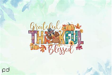Grateful Thankful Blessed Clipart Png Graphic By Padma Design · Creative Fabrica