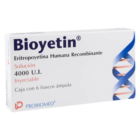 Compra Bioyetin Eritropoyetina Alfa 4000 Ui Con 6 Frasco ámpula En Prixz