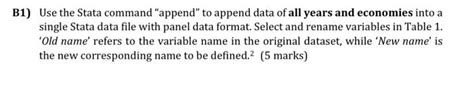 Solved 1 Use The Stata Command Append To Append Data Of