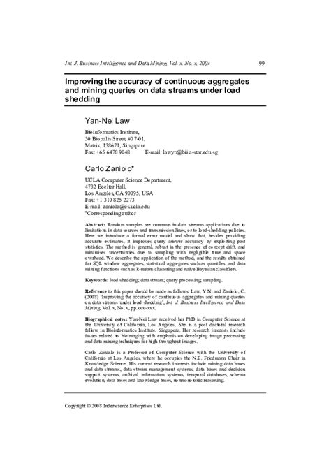 Pdf Improving The Accuracy Of Continuous Aggregates And Mining