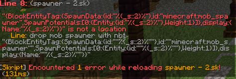 Spawner Skript Error Skunity Forums