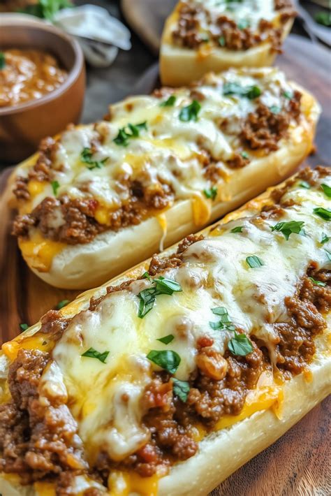 Cheesy Sloppy Joe Garlic Bread Cheesy Sloppy Joe Garlic Bread