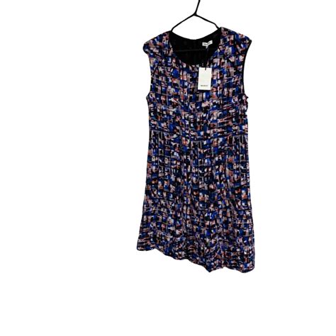Marcs Womens Size 12 Black Navy Blue Orange Pattern White Digi