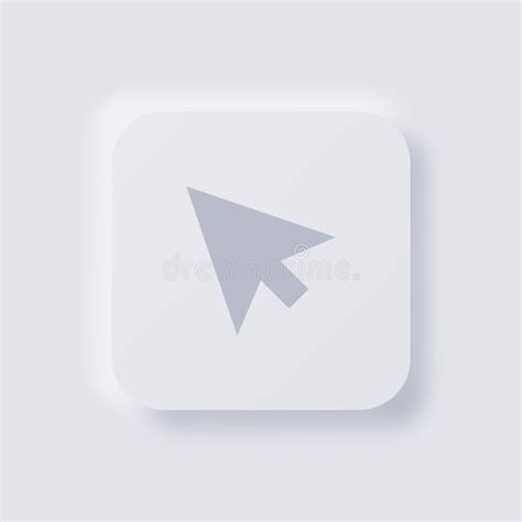 Cursor Icon White Neumorphism Soft Ui Design For Web Design Stock