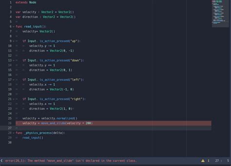 the method move and slide isn t declared in the current class r godot