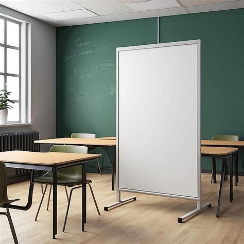 Premium Photo Digital Classroom Board Mockup Blank White Screen For