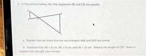 solved 2 in the picture below the line segments ab and cd