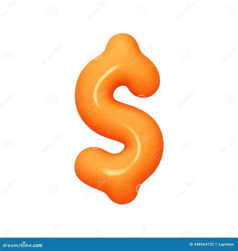 Symbols Dollar Sign Orange Soft Color Realistic 3d Design In Cartoon
