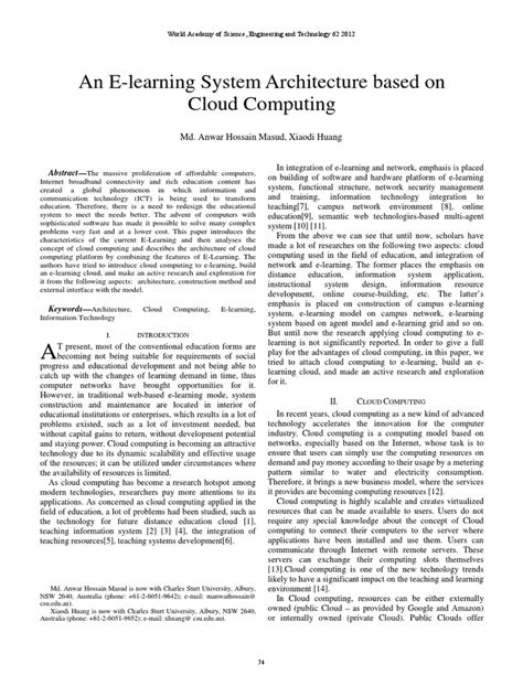 An E Learning System Architecture Based On Pdf Cloud Computing