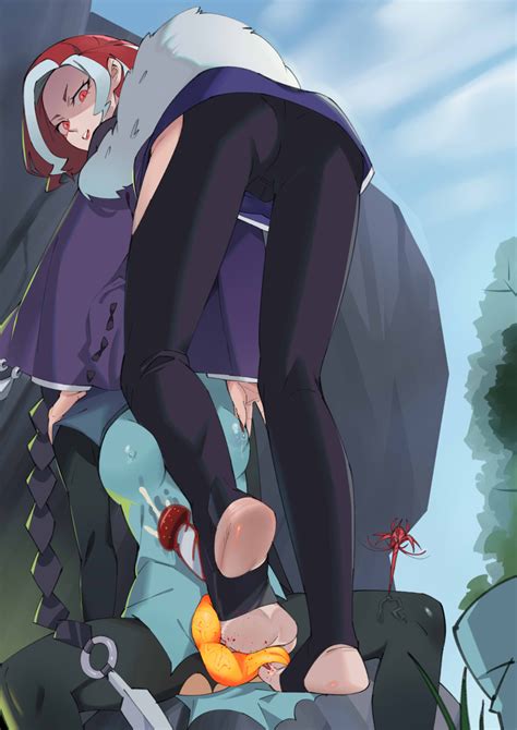 Rule 34 1futa 1girls Ballbusting Ballbusting Orgasm Blood Blue Hair