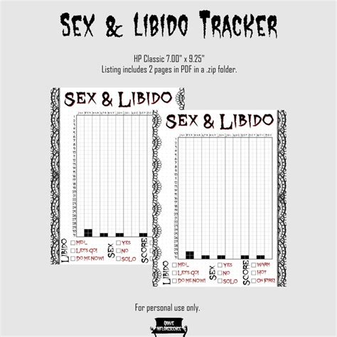 HP Classic Printable Goth Sex Libido Tracker Etsy
